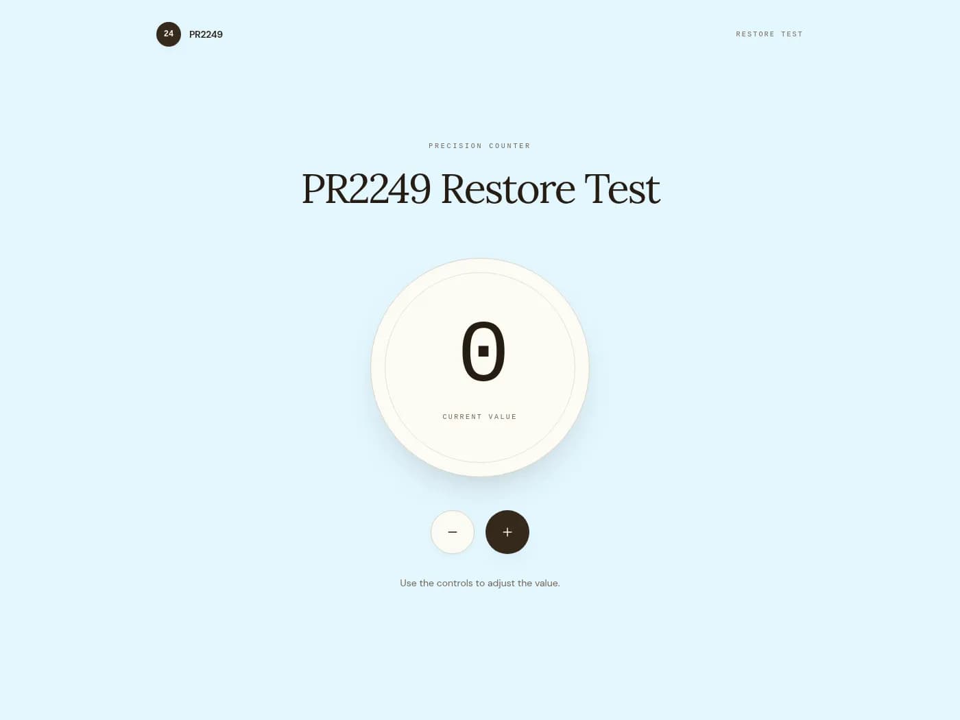 PR2249 Restore Test Counter