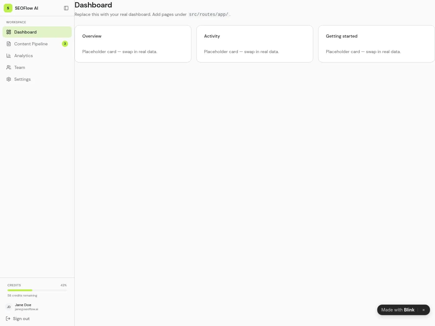 SEOFlow AI Dashboard