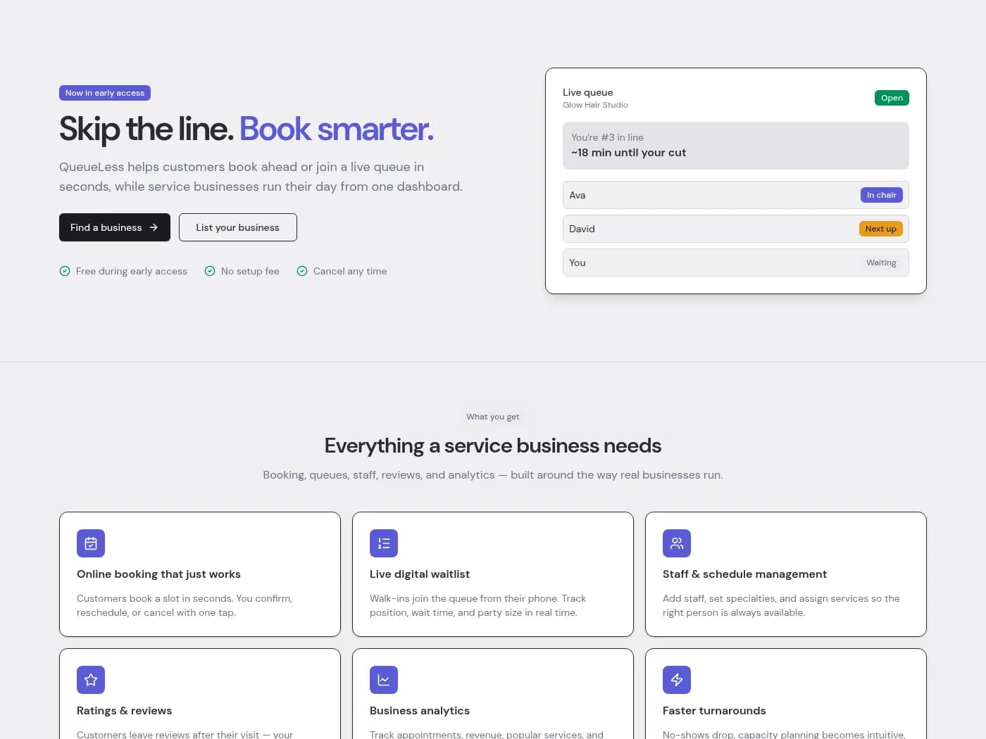 QueueLess Web Platform