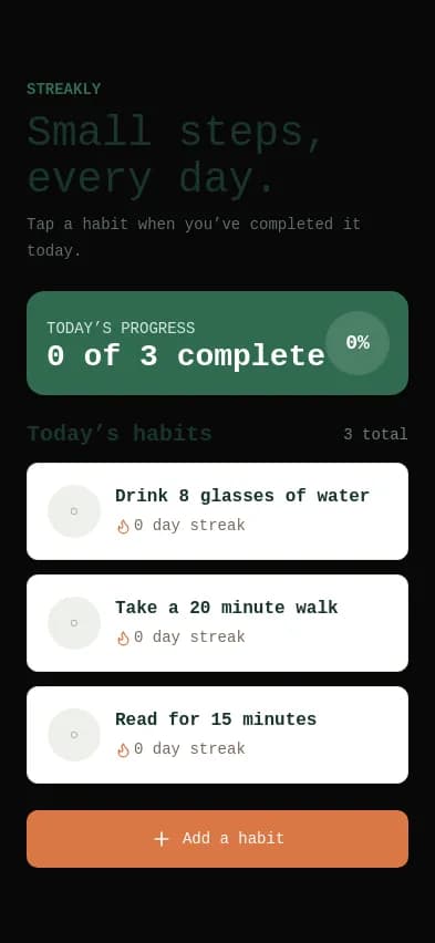 Streakly Habit Tracker