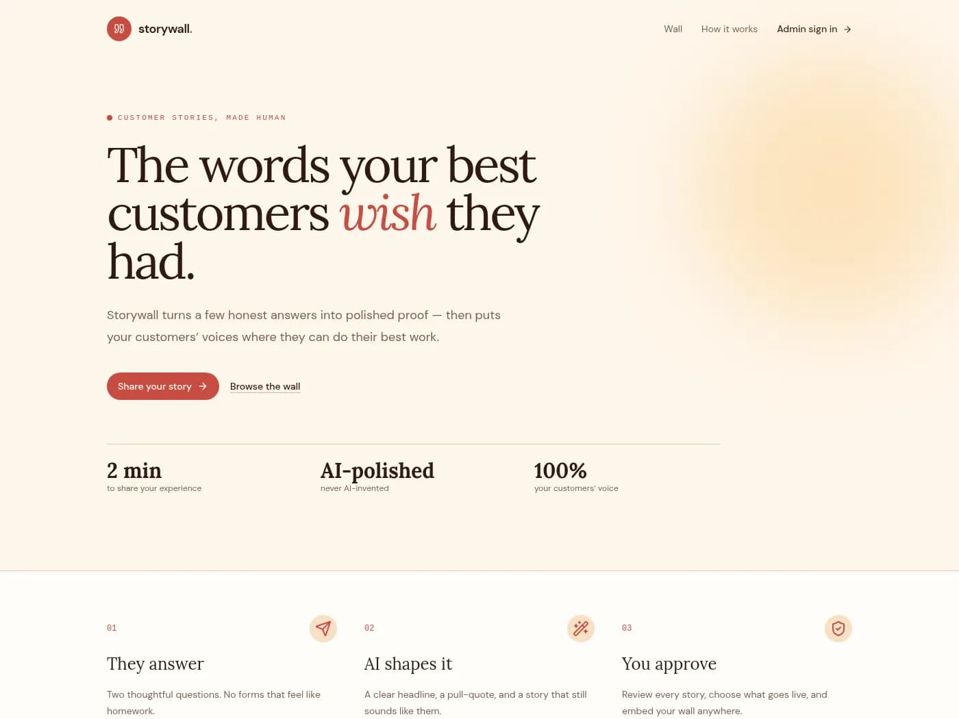 Testimonial AI Wall